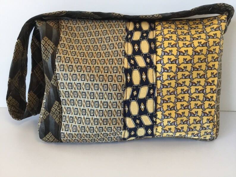 Women’s Gold and Brown, Small Hand Bag With Matching Handle, Made From ...