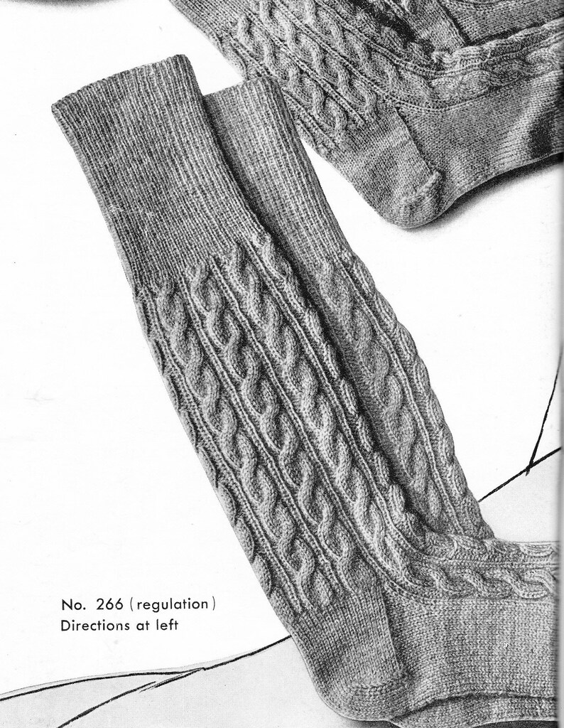 Two Men's Knit Vintage Sock Patterns From Beehive Hand Knits, PDF ...