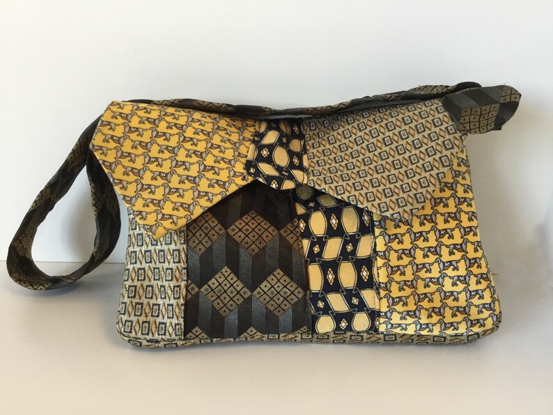 Women’s Gold and Brown, Small Hand Bag With Matching Handle, Made From ...