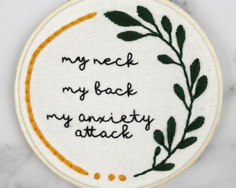 Anxiety Embroidery - Etsy