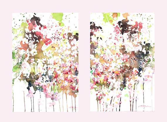 Diptych No.4 Flowers Limited Edition of 50 Fine Art Giclee - Etsy