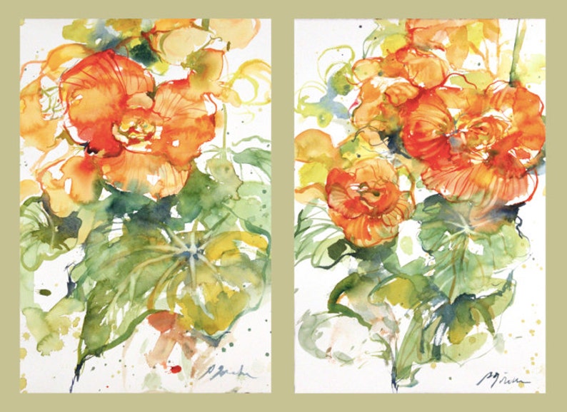 Diptych No.14 Flowers Limited Edition of 50 Fine Art Giclee - Etsy