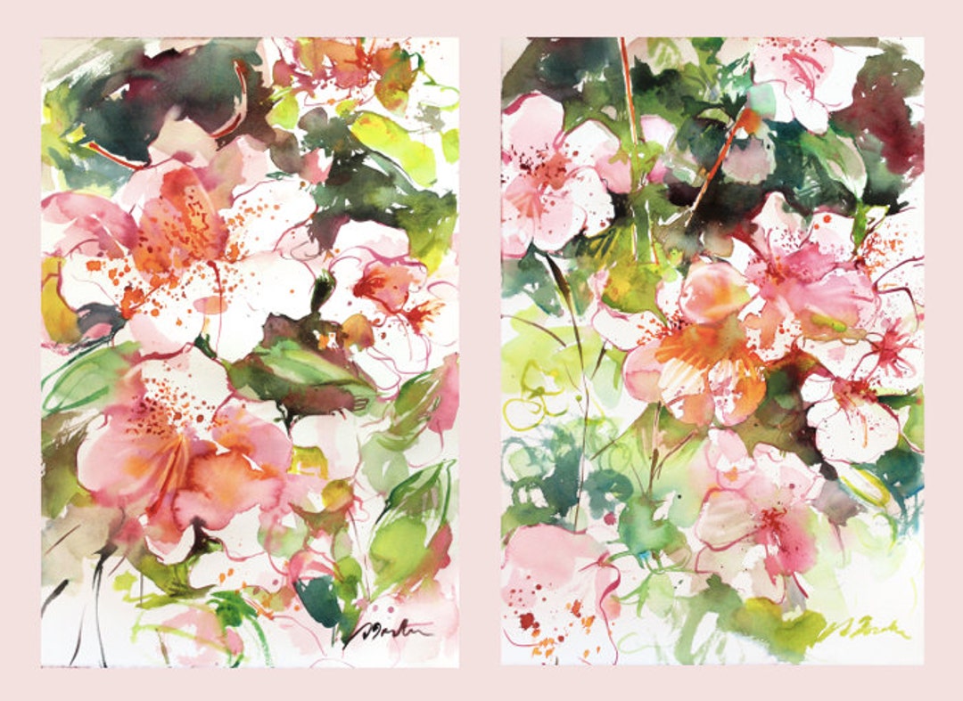 Diptych No.17 Flowers, Limited Edition of 50 Fine Art Giclee Prints ...