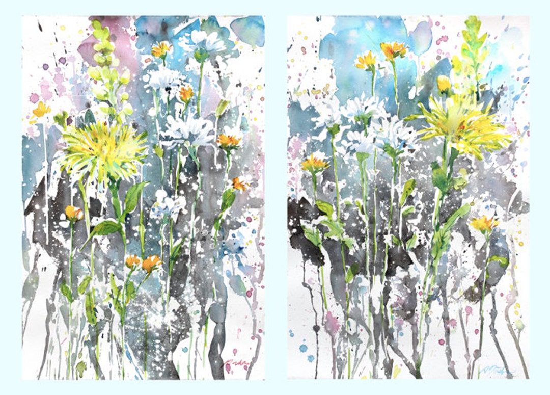 Diptych No.6 Flowers, Limited Edition of 50 Fine Art Giclee Prints From ...