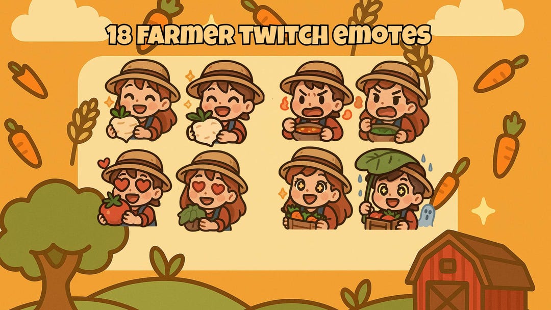 Cozy Farm-life Emote Pack – Stardew-inspired Twitch & Discord Pngs - Etsy
