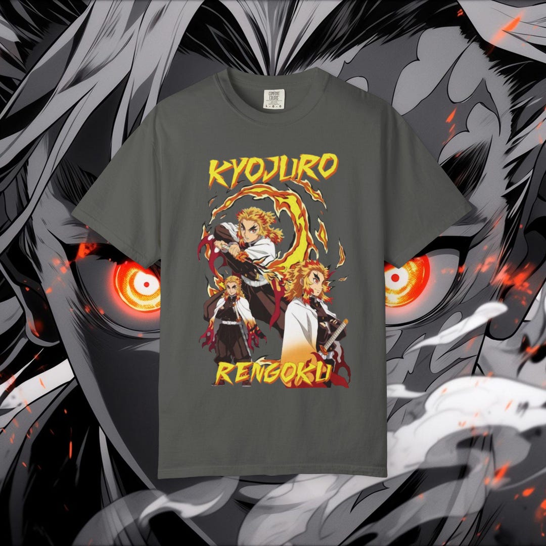 Kyojuro Rengoku T-shirt - Flame Hashira Tee - Demon Slayer Anime Shirt ...