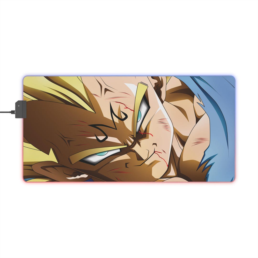 Vegeta RGB Mouse Pad - Dragon Ball Z ARGB Desk Mat - One Hit Knockout ...