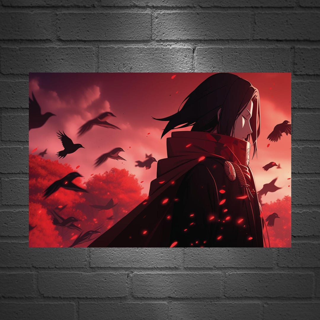 Itachi Uchiha Poster, Naruto Anime Wall Art | Akatsuki Room Decor ...