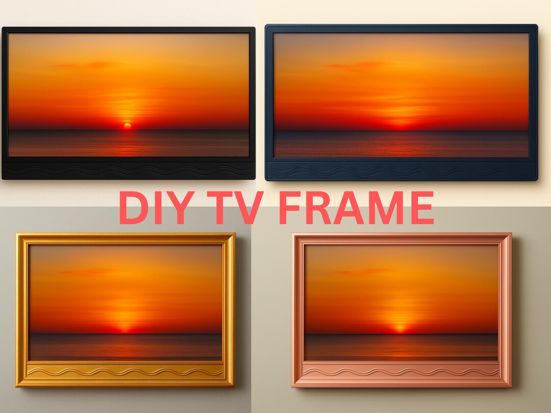 Wooden TV Frame on Wall Diy | Decorative Wood TV Cover | Rustic Modern ...