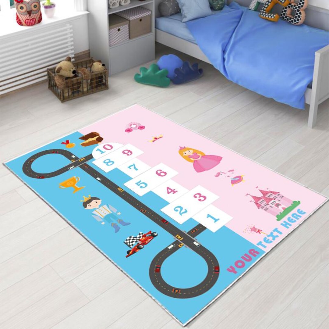 Hopscotch Rug,kids Room Rug, Kids Room Decor, Washable Rug, Princess ...