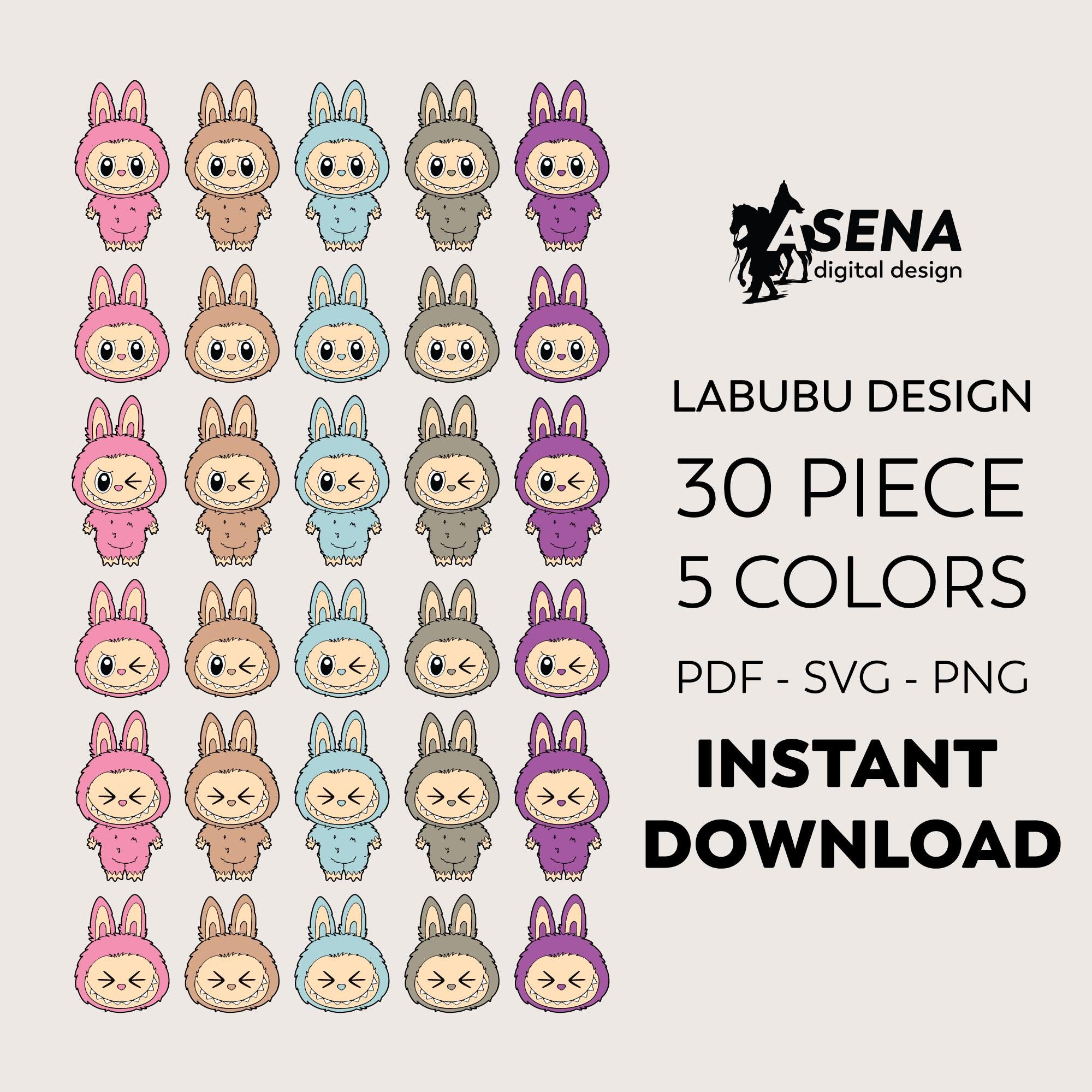 Labubu Designs SVG Bundle, Labubu Clipart, Labubu PNG, Cute Labubu ...