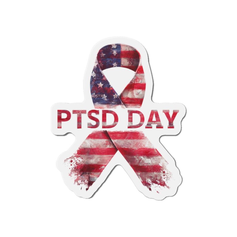PTSD Awareness Day USA Flag Die-cut Magnet, Mental Health Support Gift ...