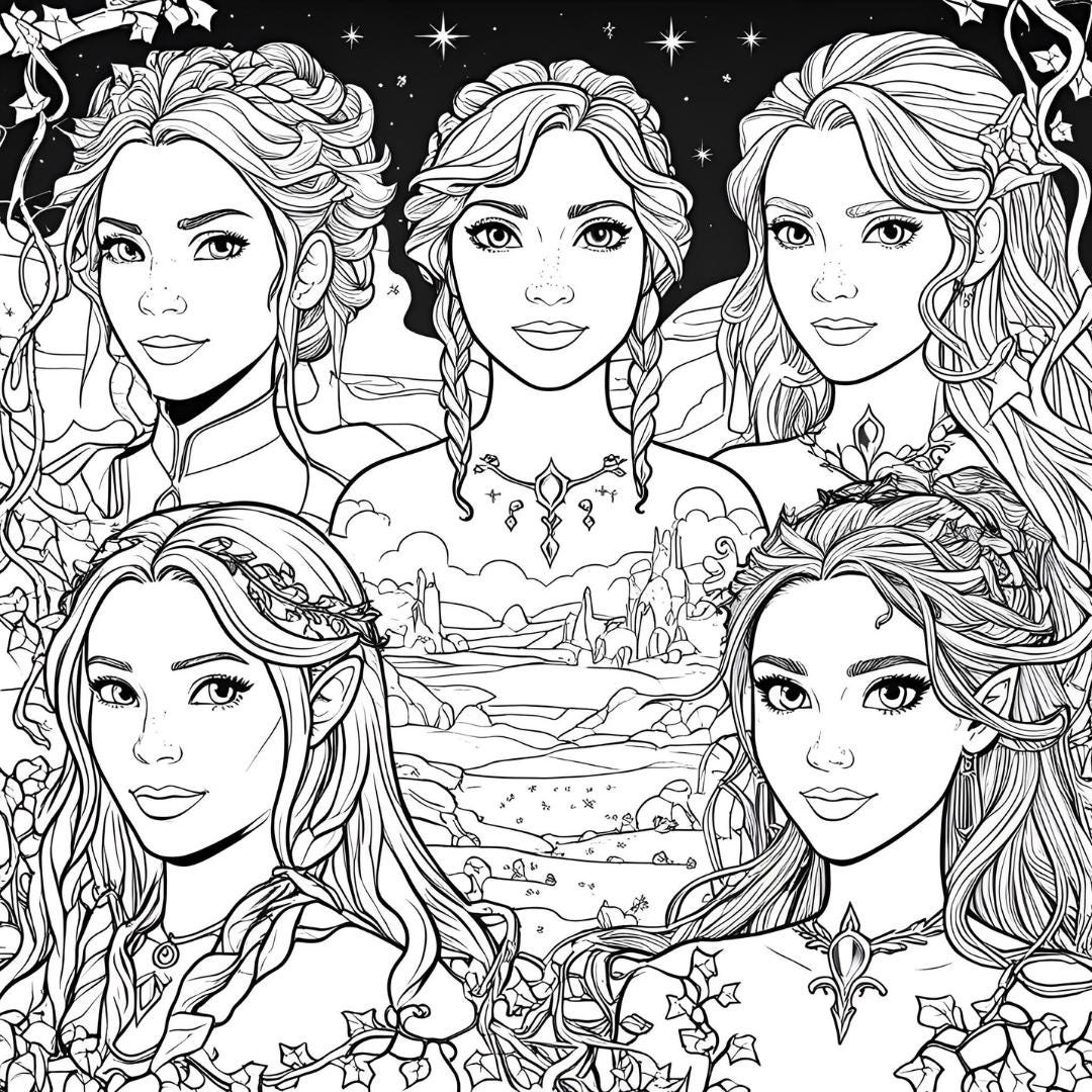 ACOTAR Coloring Pages - Etsy