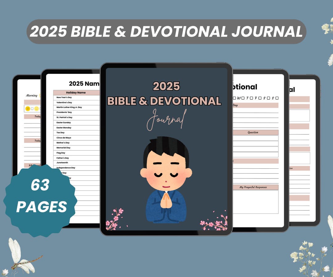 Printable Bible Devotional Journal: Christian Scripture Study (63-page ...