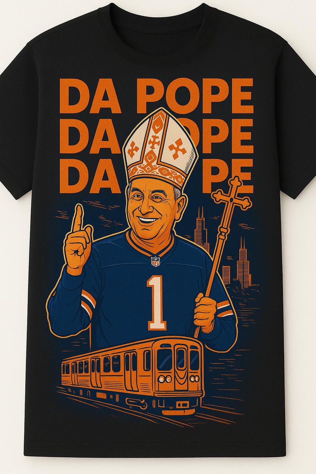Da Pope T-shirt – First American Pope From Chicago Shirt, Funny Bears ...