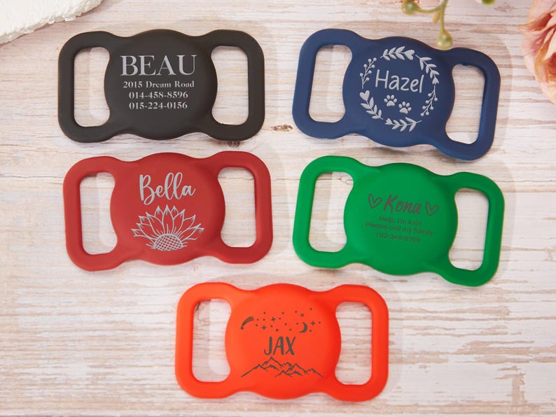 Pet AirTag Collar Holder,slide on Dog Name Tag,custom AirTag Cat Collar ...