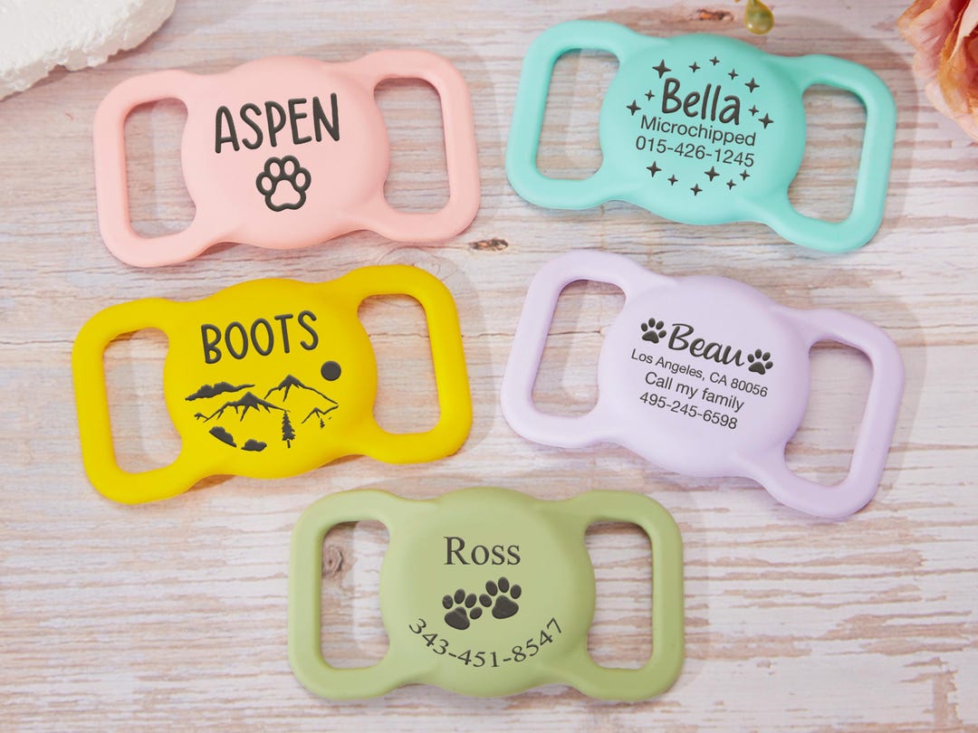 Pet Apple Air Tag Holder for Dog Collar Personalized Engraved AirTag ...