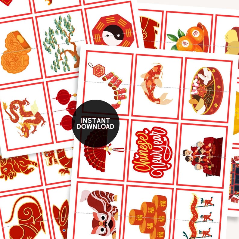 Chinese New Year Matching Game | Visual Discrimination Activity (PDF ...