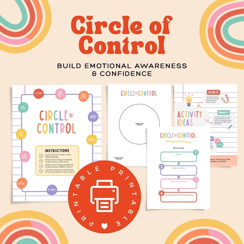 Circle of Control Activity | Kids Emotional Regulation, Coping Skills ...