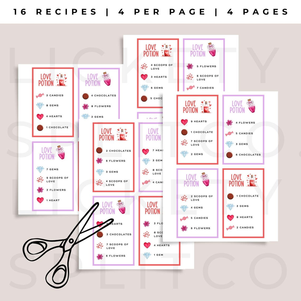 Valentines Day Sensory Bin Counting Cards | Love Potion Math Activity ...
