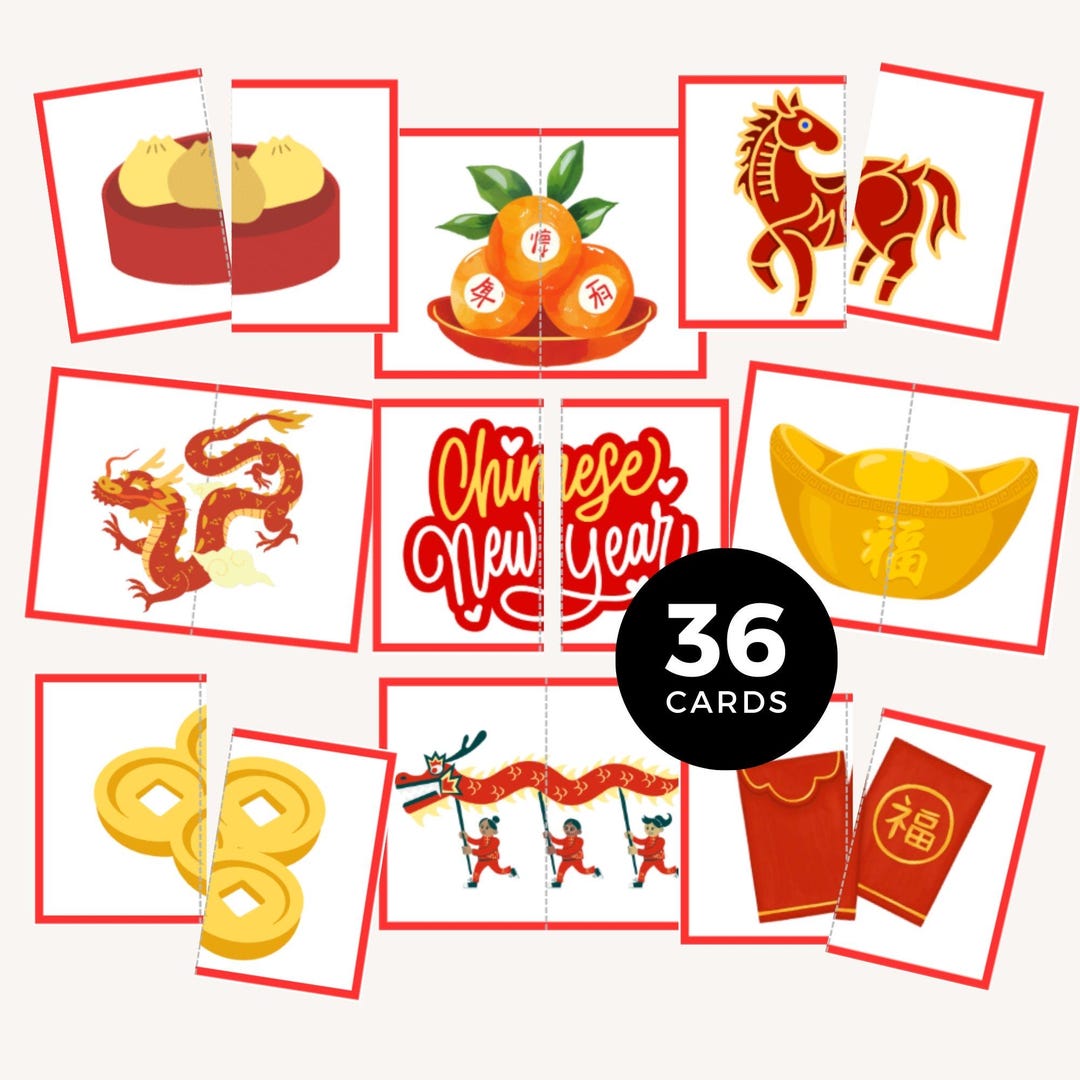 Chinese New Year Matching Game | Visual Discrimination Activity (PDF ...