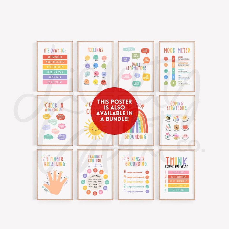 Kids Mood Meter Poster: Printable Feelings Chart, SEL Classroom Art ...