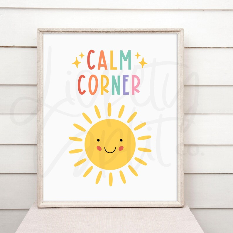 Calm Corner Printable Poster: Kids Classroom Decor (digital Download ...