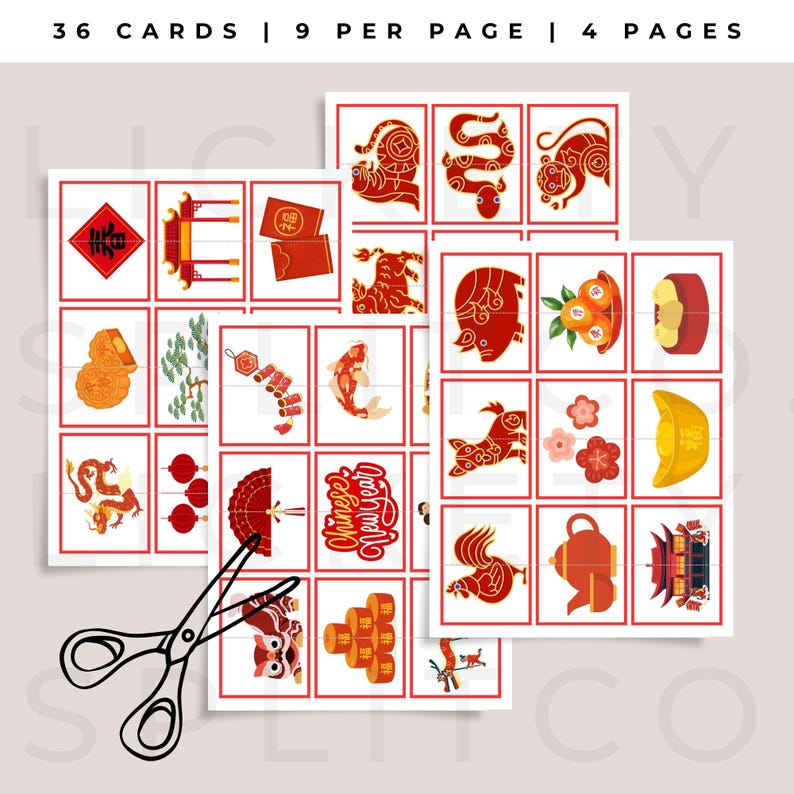 Chinese New Year Matching Game | Visual Discrimination Activity (PDF ...