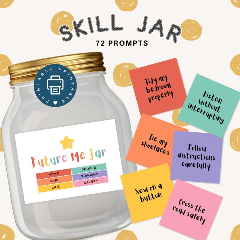 Life Skills Jar | Kids Confidence Building, Printable Prompts (canva ...