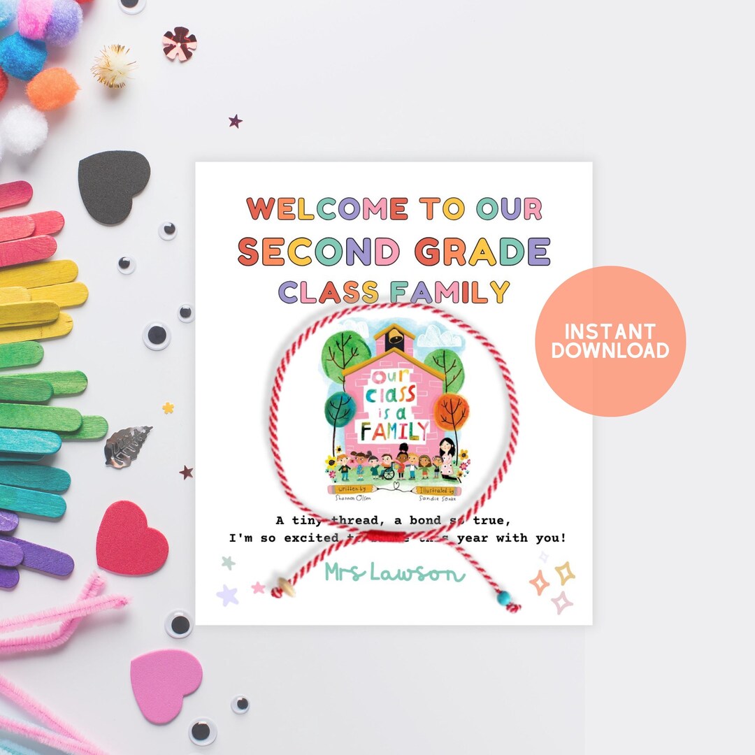 Back to School Gift Tags: Our Class is a Family, Editable in Canva (PDF ...