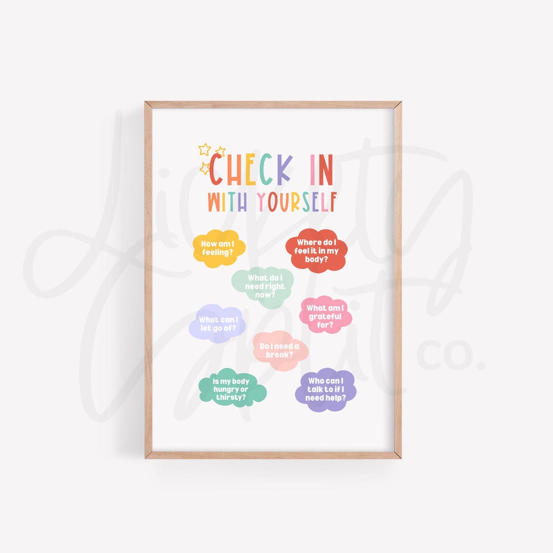 Mindfulness Check-in Poster: Calming Classroom & Therapy Decor (digital ...