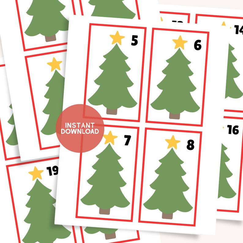 Christmas Tree Counting Cards | Preschool Math (printable PDF) - Etsy ...