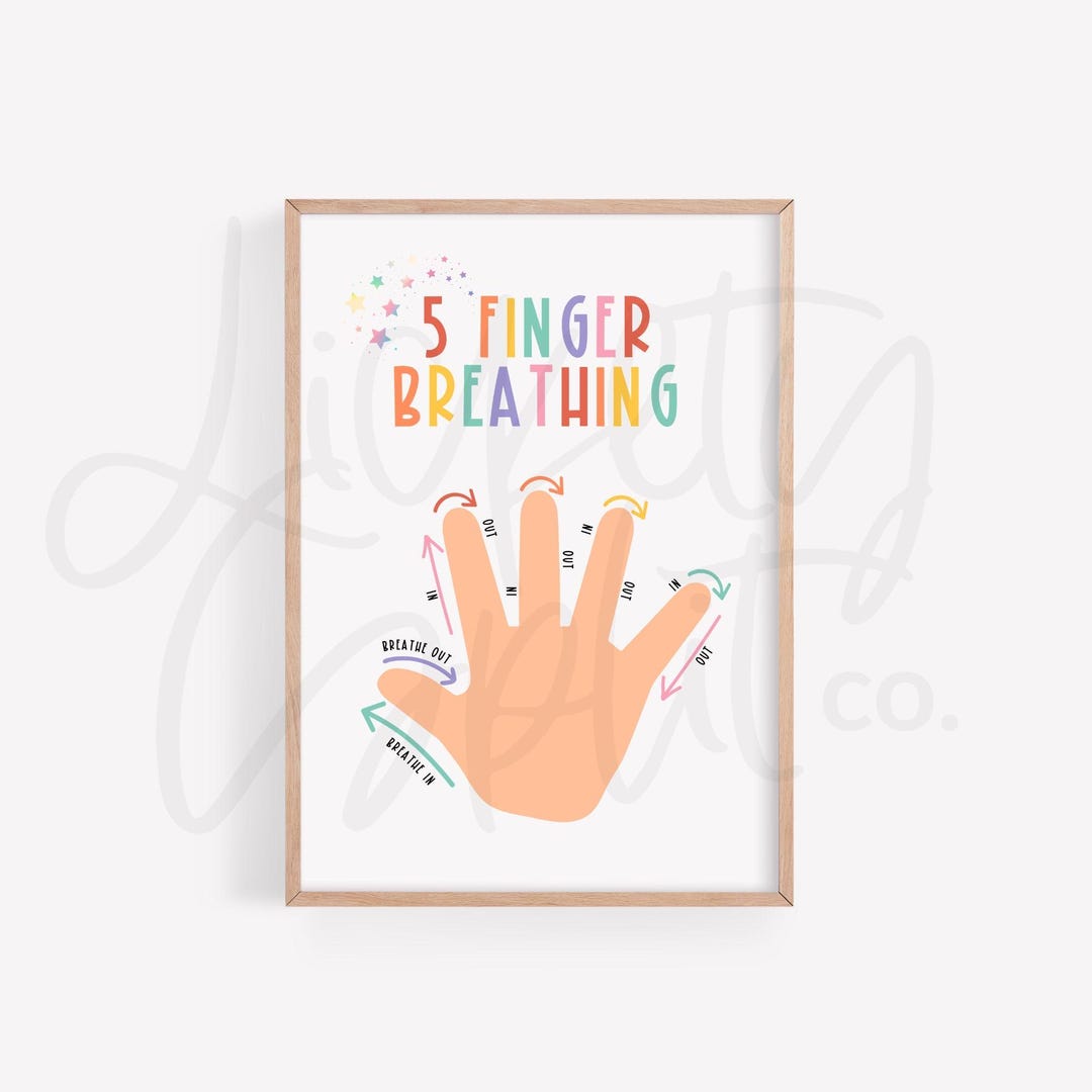 Mindfulness Breathing Exercise Poster: Calm Down Corner Sign (digital ...