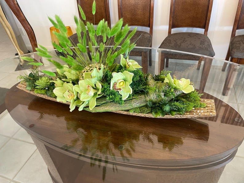 Green Orchids Centerpiece Large Bowl With Flowers Marple Ball Luxury ...