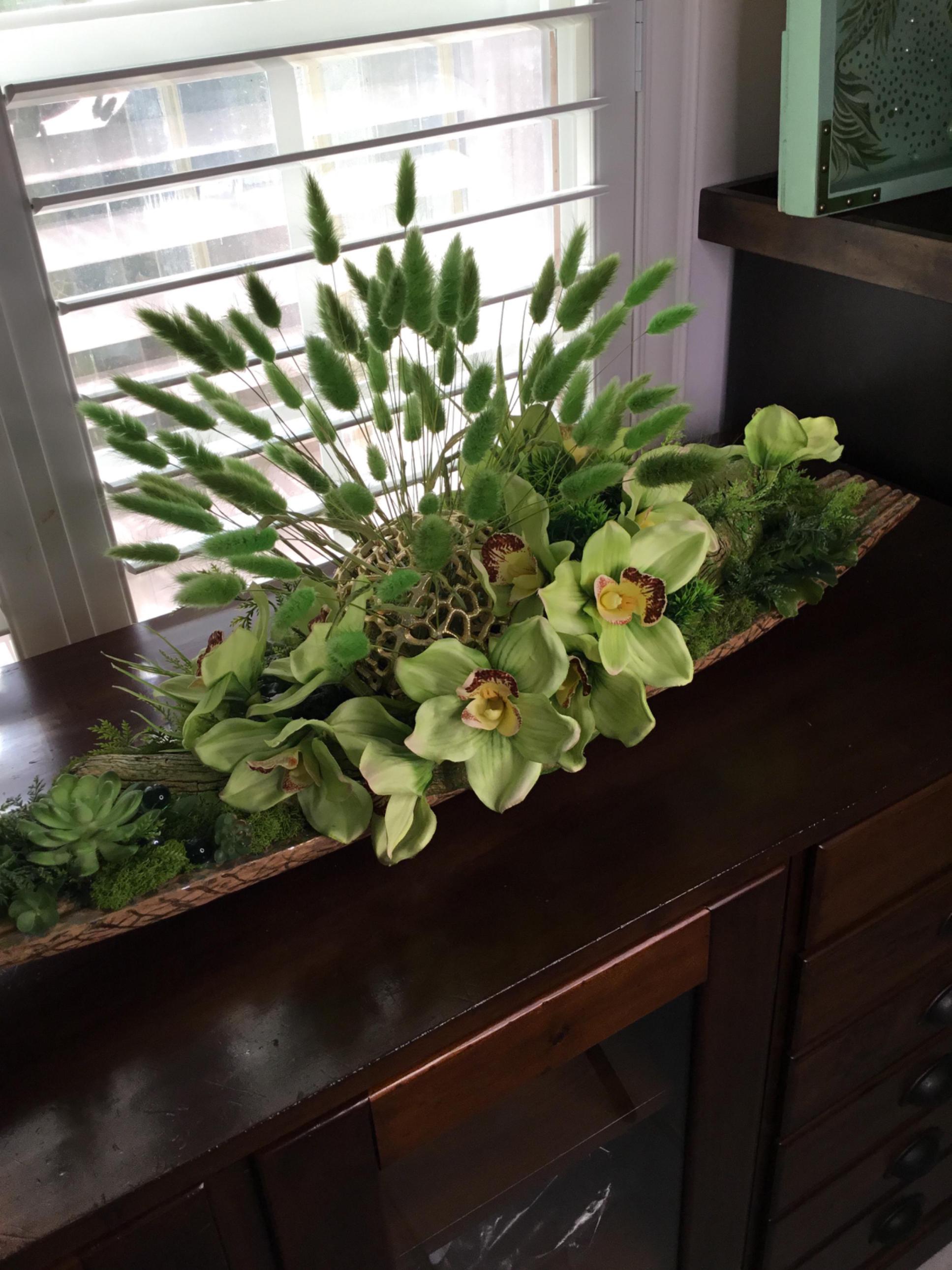 Green Orchids Centerpiece Large Bowl With Flowers Marple Ball Luxury ...