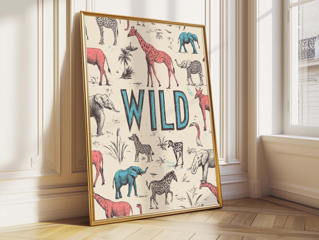 Vintage Safari Animal Print: Wild Jungle Nursery Decor (digital ...