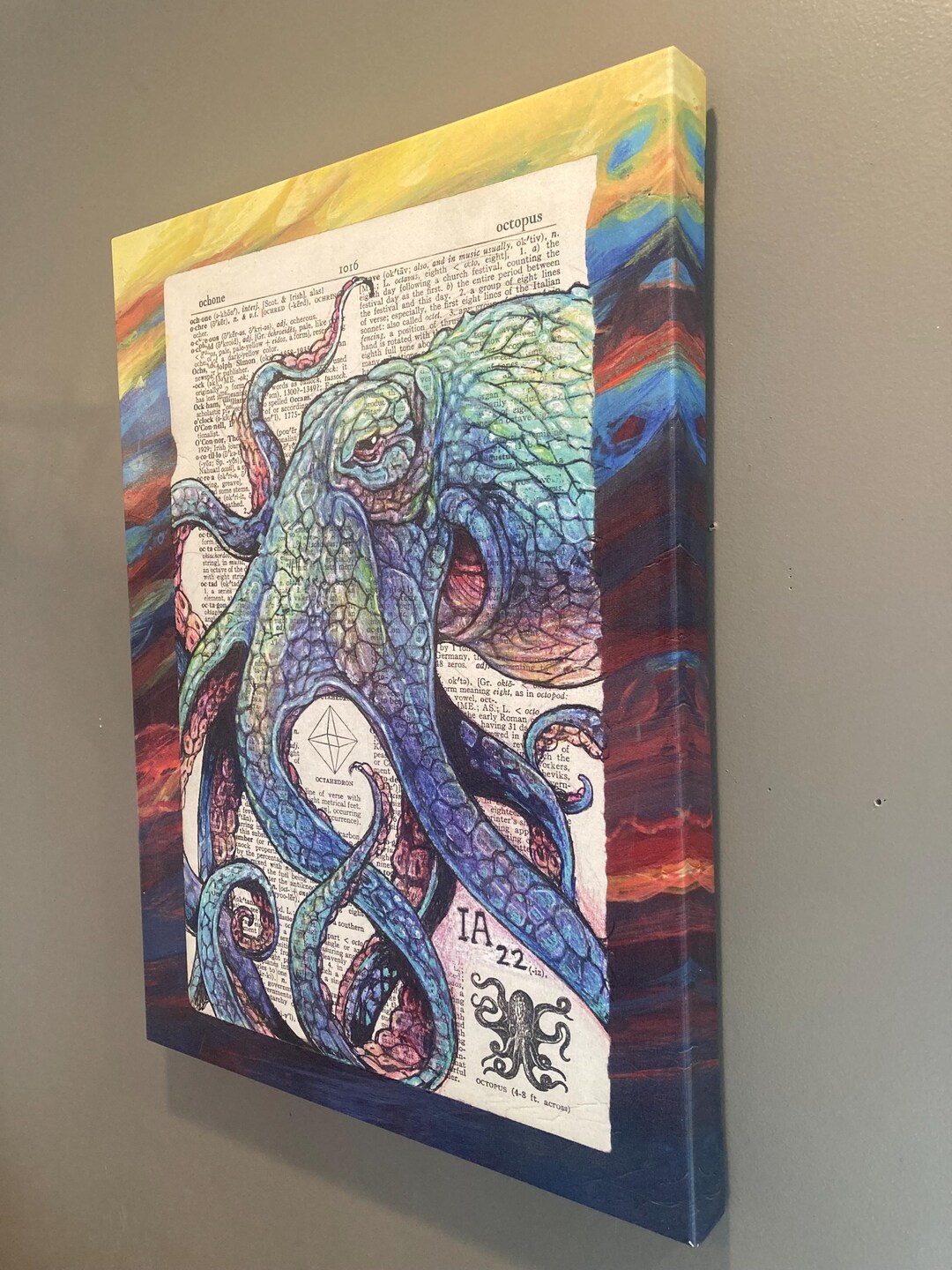 Sunken Treasure Octopus - 18" X 24" Canvas Print - Etsy