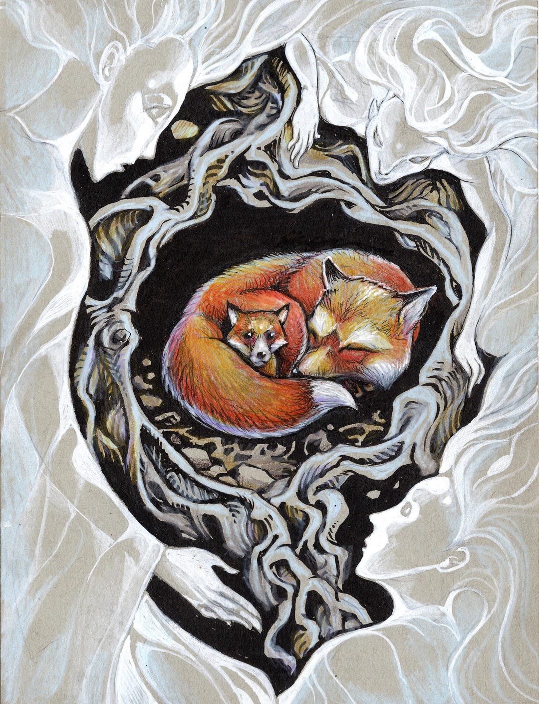 Fox & Cub Discovery by Forest Faries - Etsy