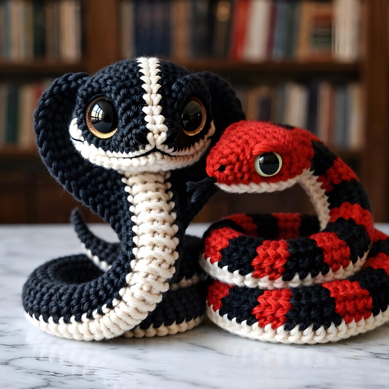 Amigurumi Snakes Crochet Pattern Pack (PDF) – Snake and King Cobra ...