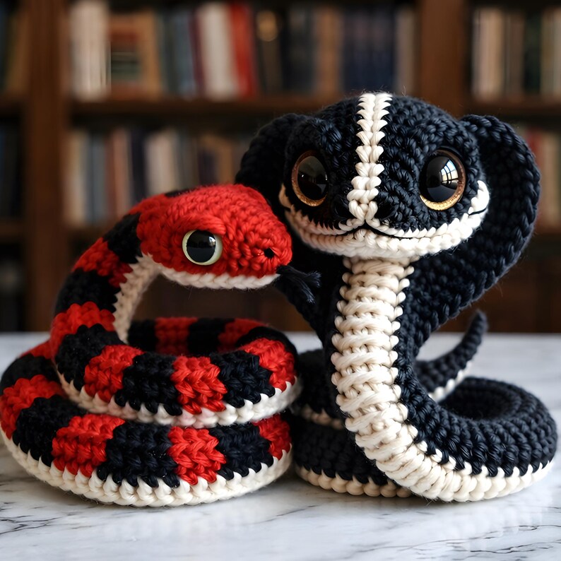 Amigurumi Snakes Crochet Pattern Pack (PDF) – Snake and King Cobra ...