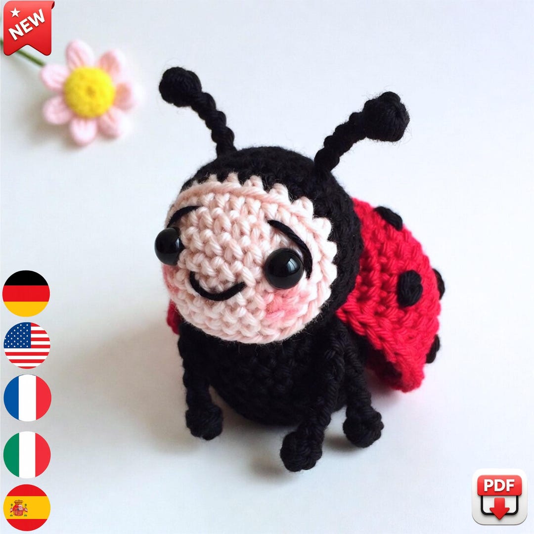 Mini Ladybug Amigurumi Crochet Pattern PDF | 12 Cm Baby Insect| Cute ...