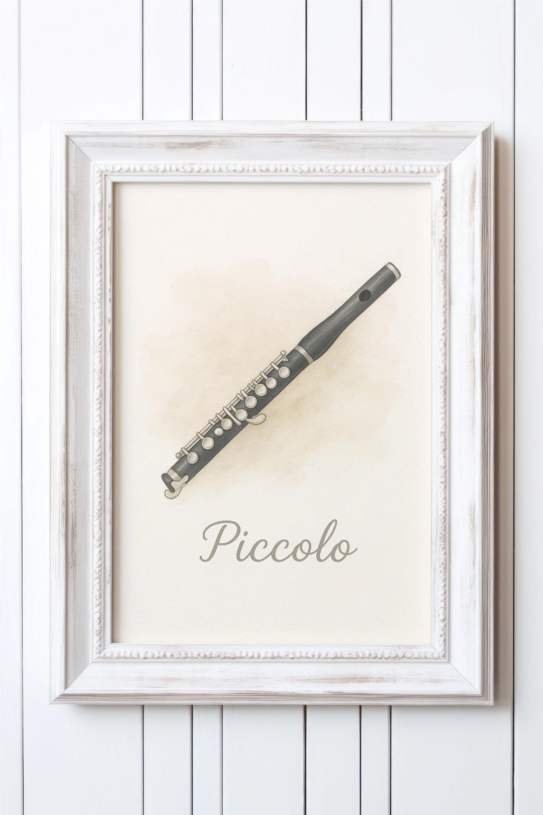 Piccolo Wall Art, Watercolor Music Print, Digital Download for ...