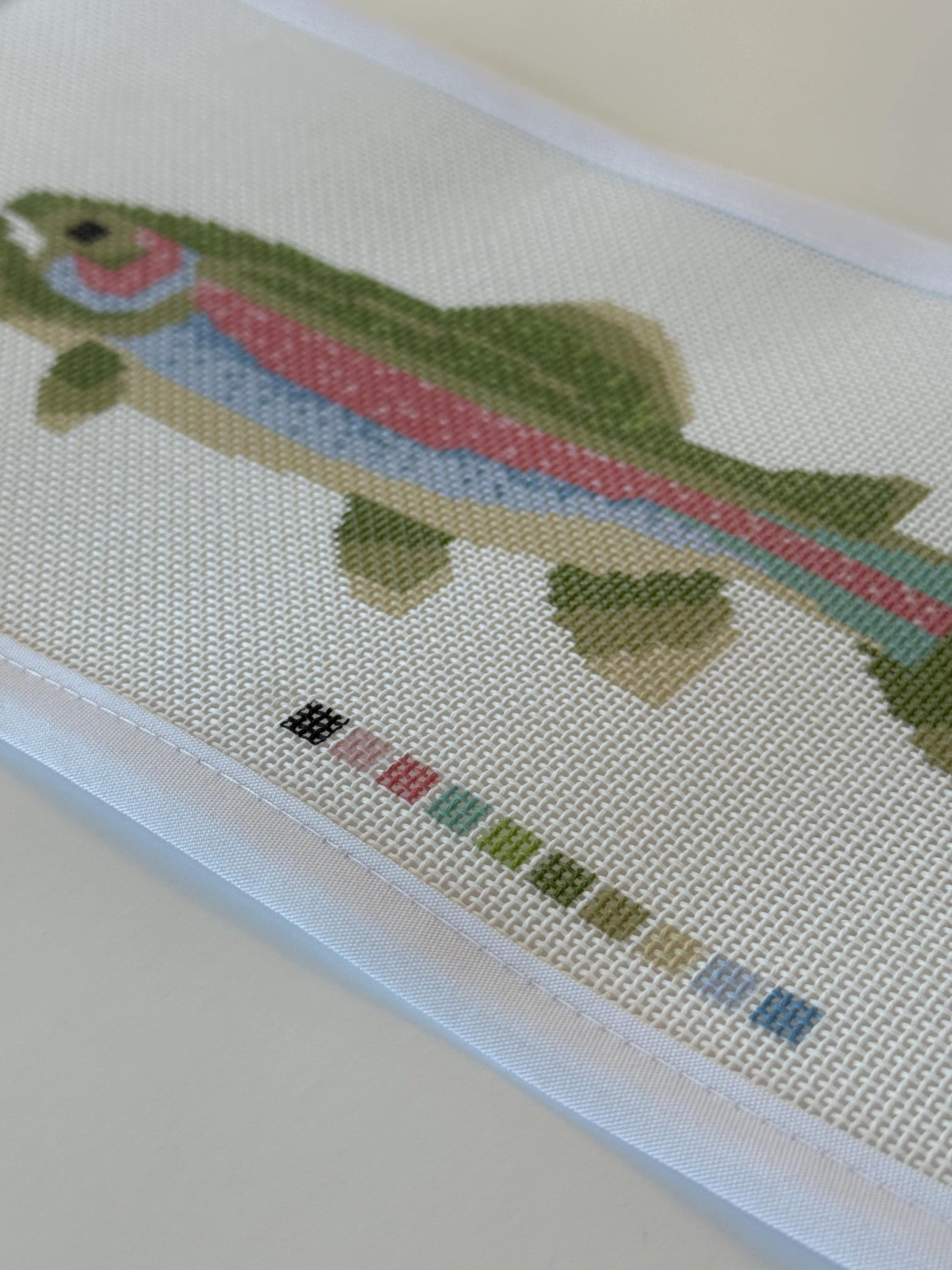 Needlepoint Rainbow Trout (fish) Canvas - Hand Painted, Stitch Painted ...
