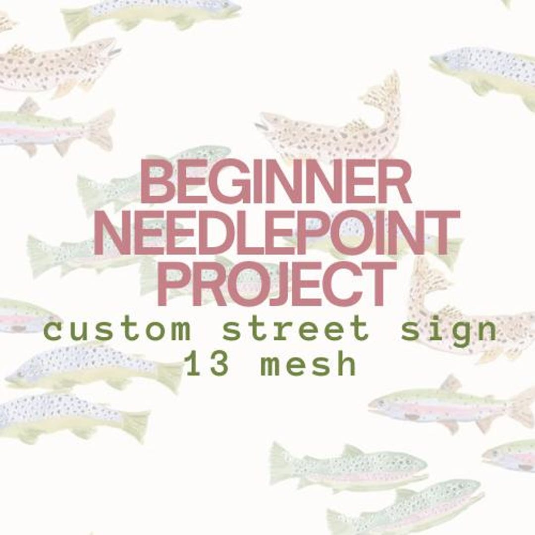 Beginner Needlepoint Custom Designed Canvas - Street Name Sign - Etsy