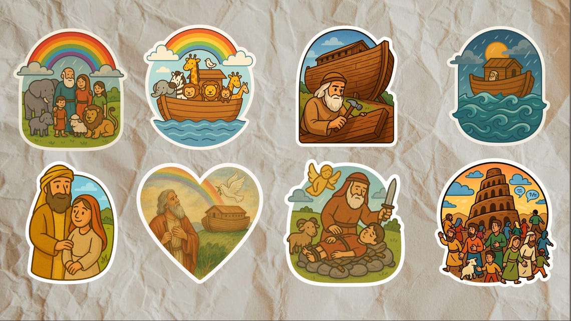 Bible Stickers for Study - 30 Christian Art Inspired by the Book of ...
