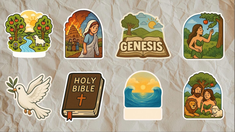 Bible Stickers for Study - 30 Christian Art Inspired by the Book of ...