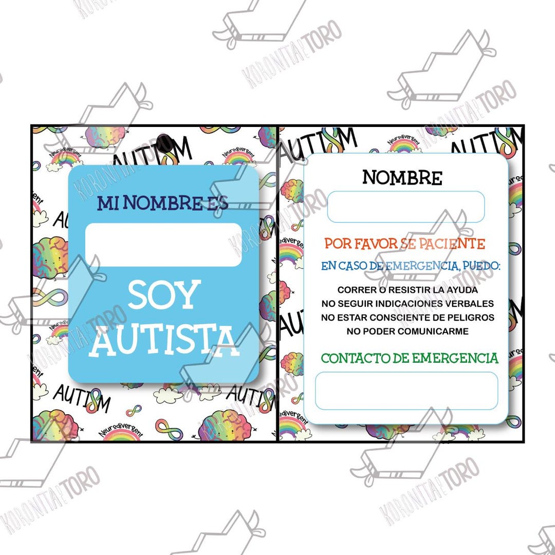 Autism Emergency ID Cards: Printable Information for Children & Adults ...