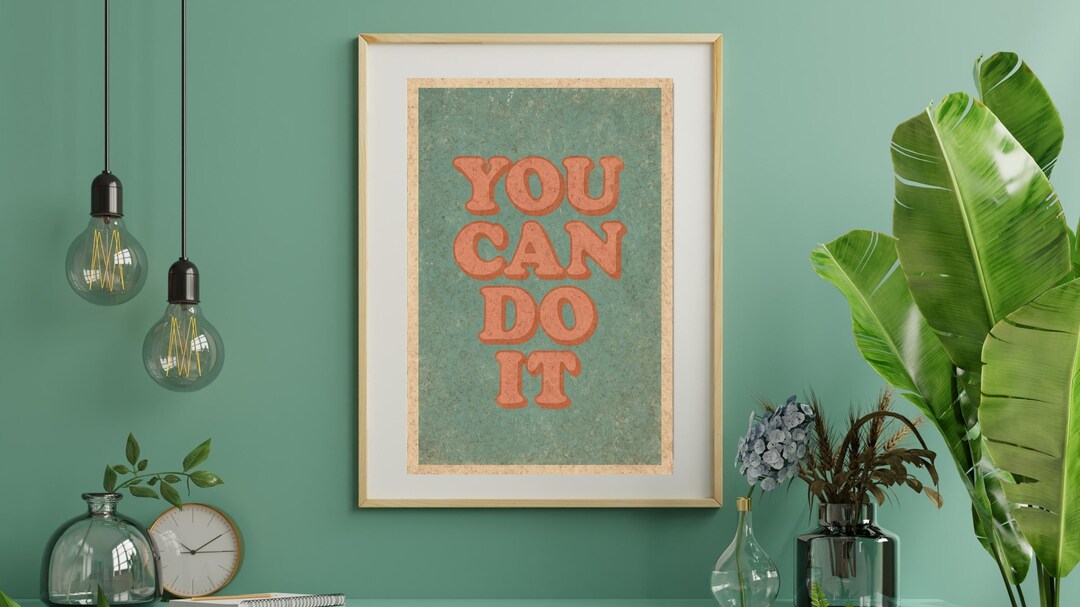 Wall Art Retro Motivational Printable Poster Vintage-style ...