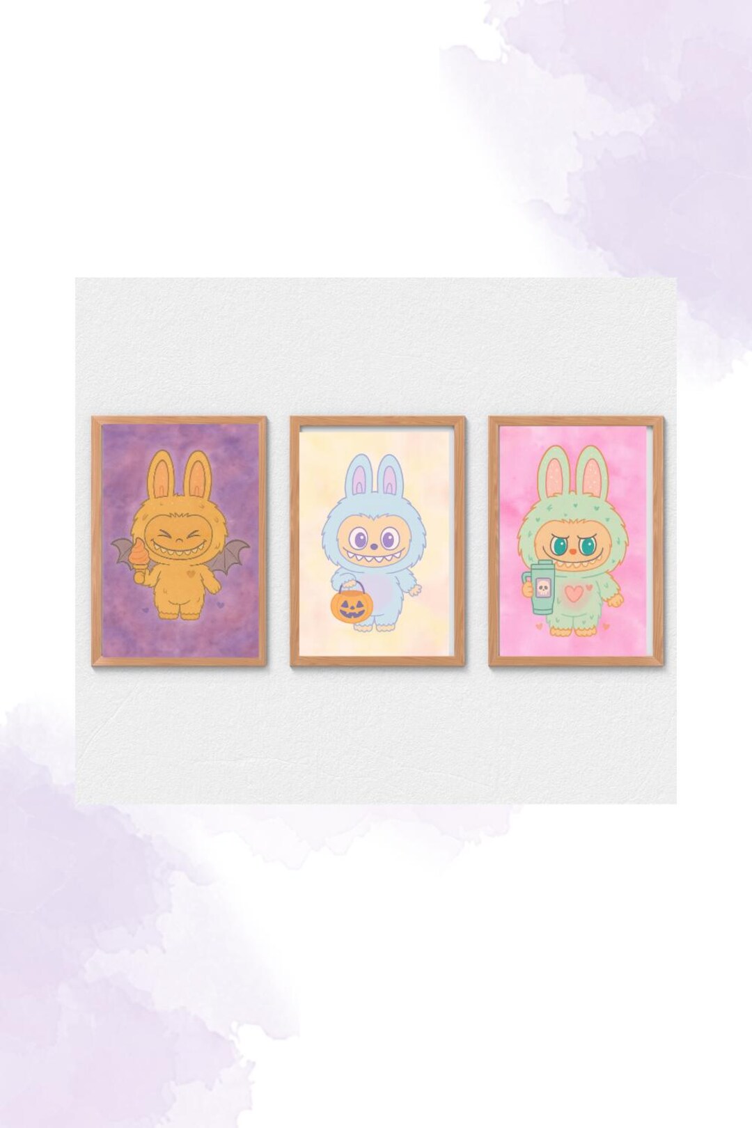 Summerween Wall Art – Labubu-inspired Pastel Halloween Prints | Cute ...