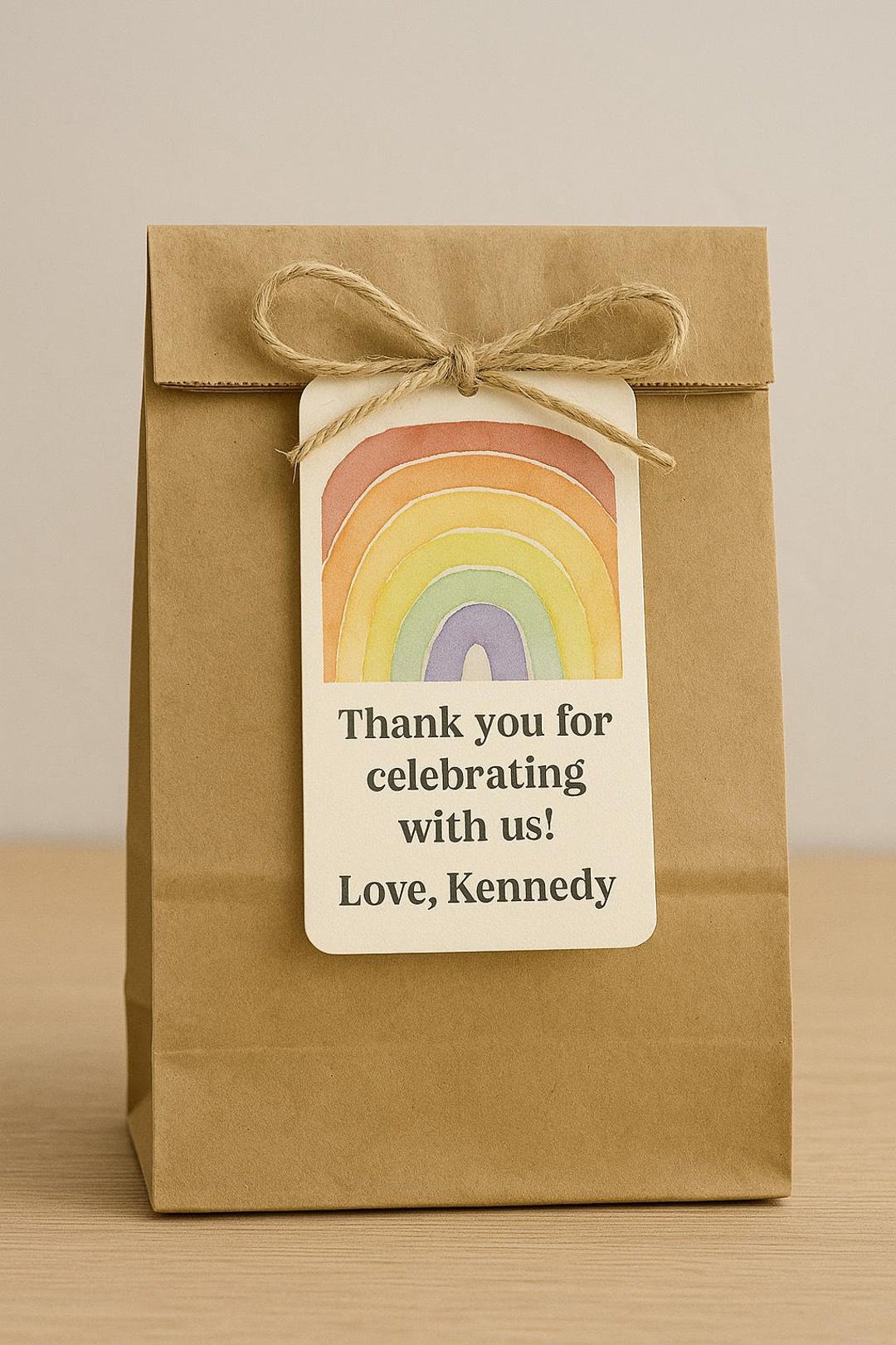 Rainbow Favor Tags – Loot Bag Printable – Custom Thank You Tags – Name ...